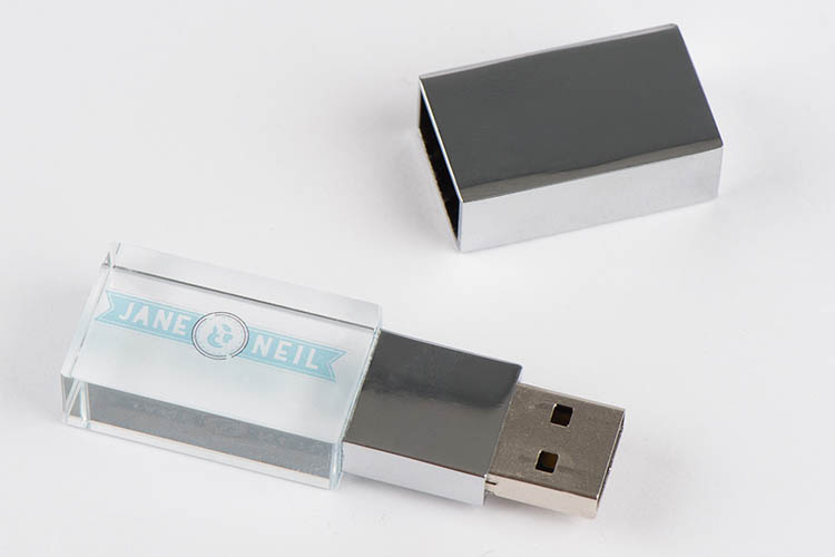 Personalised Crystal Glass USB Sticks (UK Custom-made) | Sim Imaging